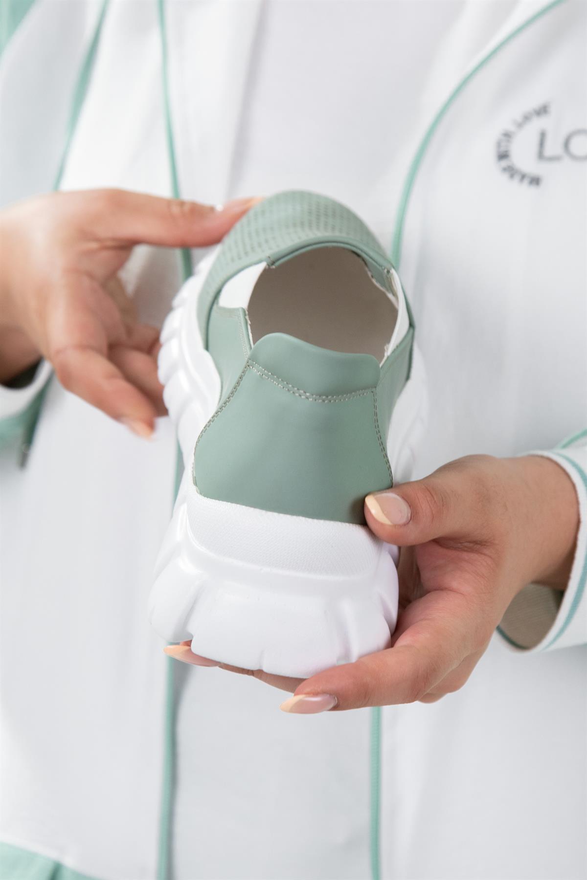 Büyük Beden 24Y-203 Yazlık Ayakkabı Yeşil