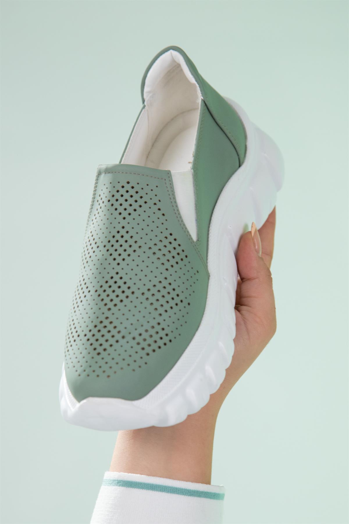 Büyük Beden 24Y-203 Yazlık Ayakkabı Yeşil