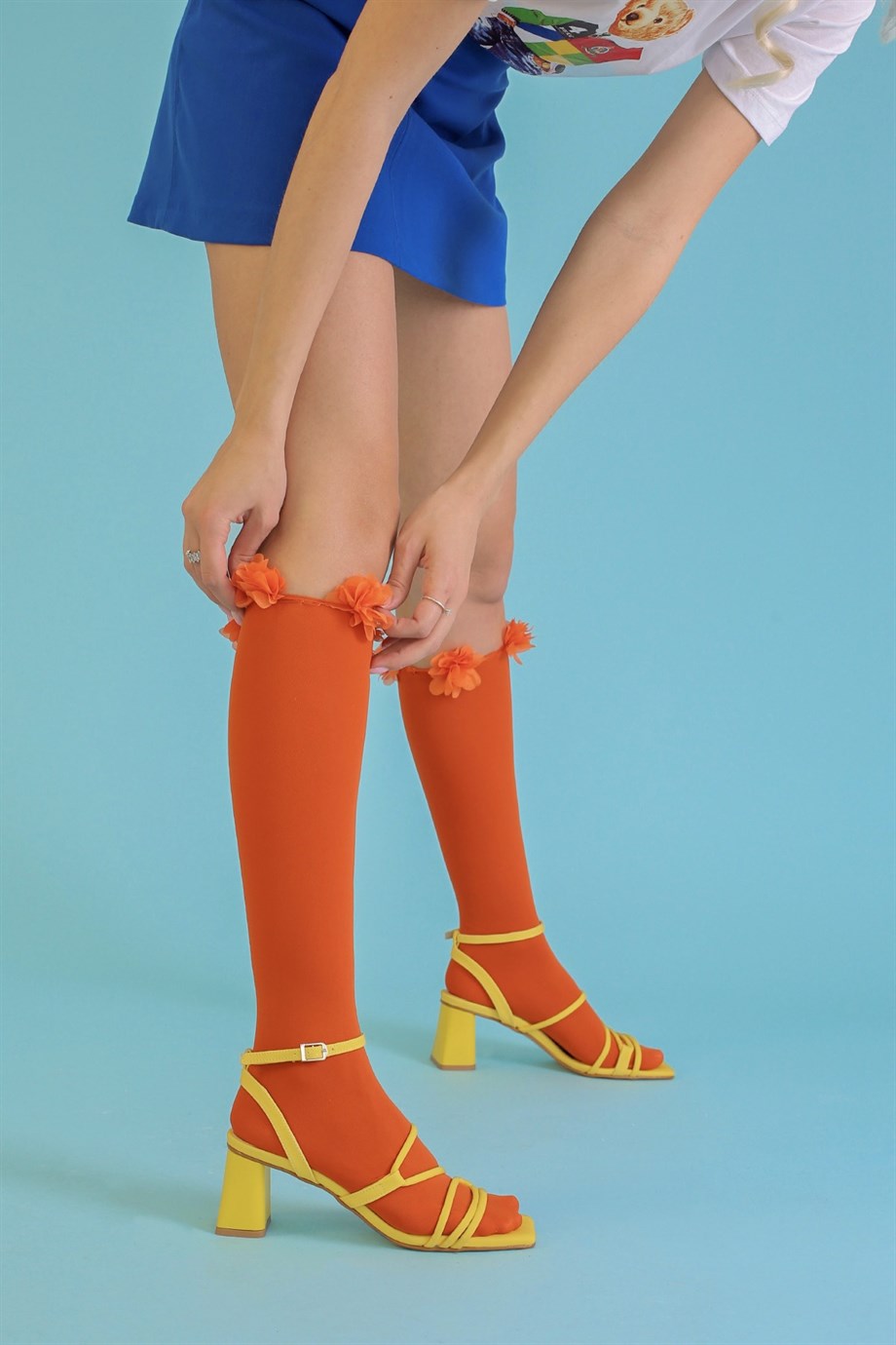 LOTA MODEL 5 CM BAĞLAMA DETAYLI YENİ SEZON TOPUKLU SANDALET SARI ...