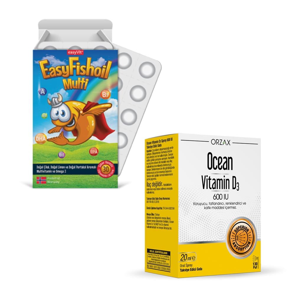 EasyFishoil Multi Omega 3 + Multivitamin 30 Çiğnenebilir Jel Form ...