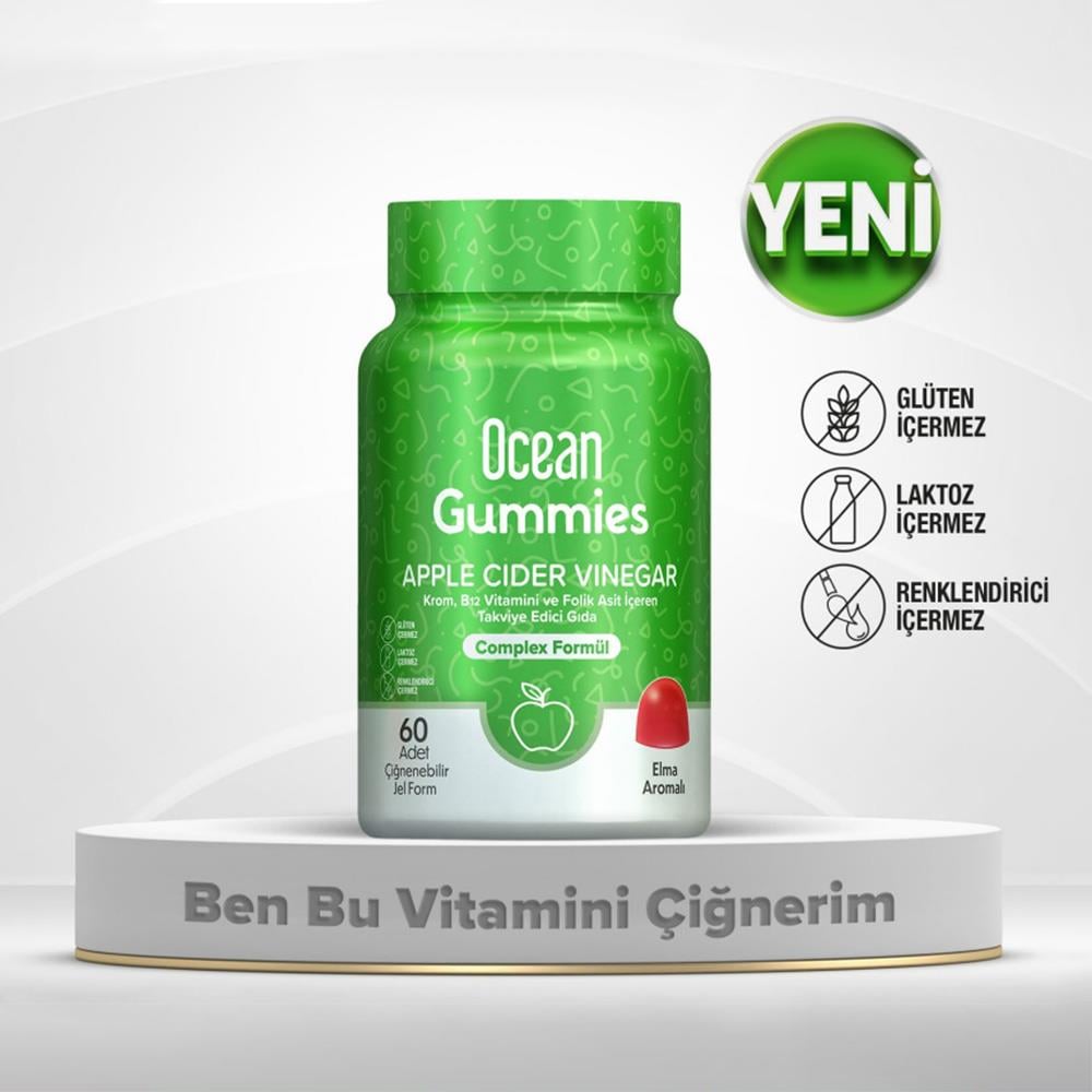 Ocean Gummies Apple Cider Vinegar 60 Jel Form - Elma Aromalı | Vitamin ...