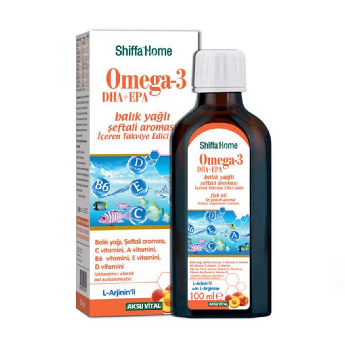 Shiffa Home Omega-3 Balık Yağlı Şeftali Aroması 100 ml | Vitamin Dolabı