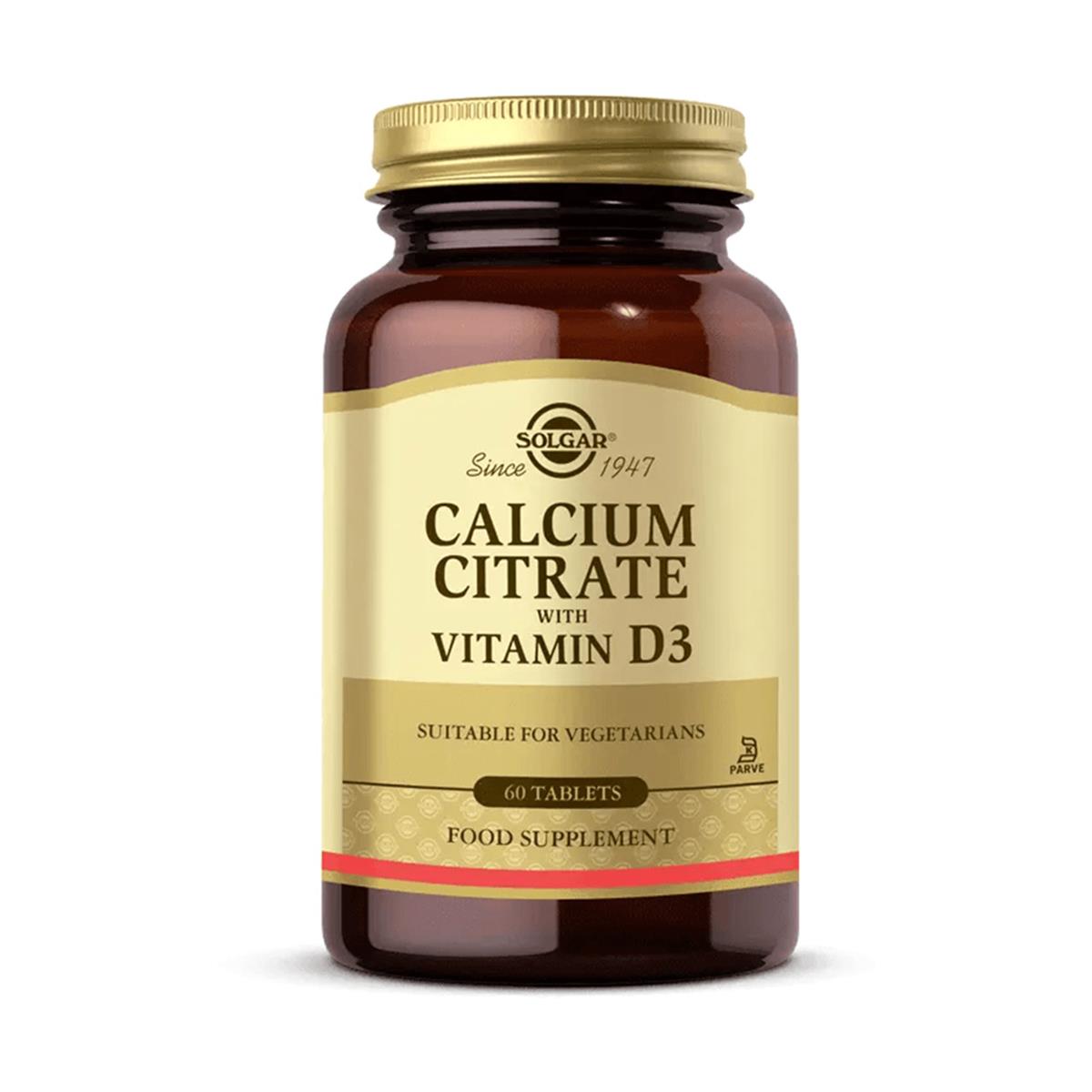 Solgar Calcium Citrate with Vitamin D3 60 Tablet | Vitamin Dolabı