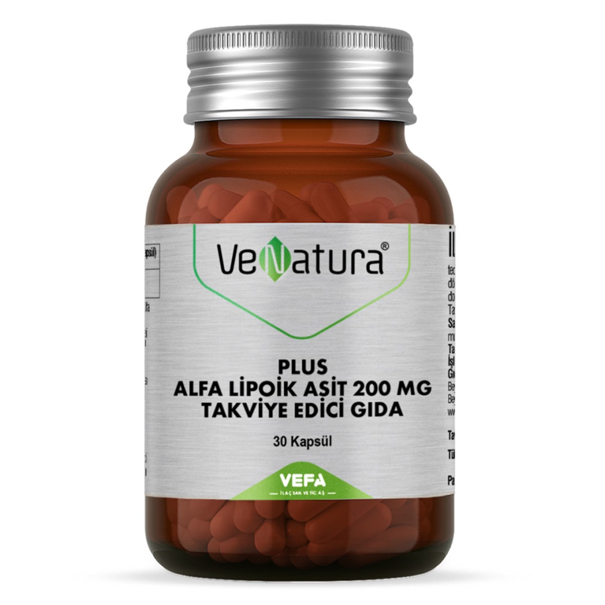 VeNatura Plus Alfa Lipoik Asit 200 mg 30 Kapsül | Vitamin Dolabı