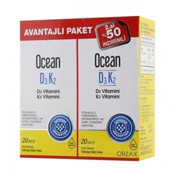 Ocean D3 K2 Damla 20ml - 2'li Avantajlı Paket | Vitamin Dolabı