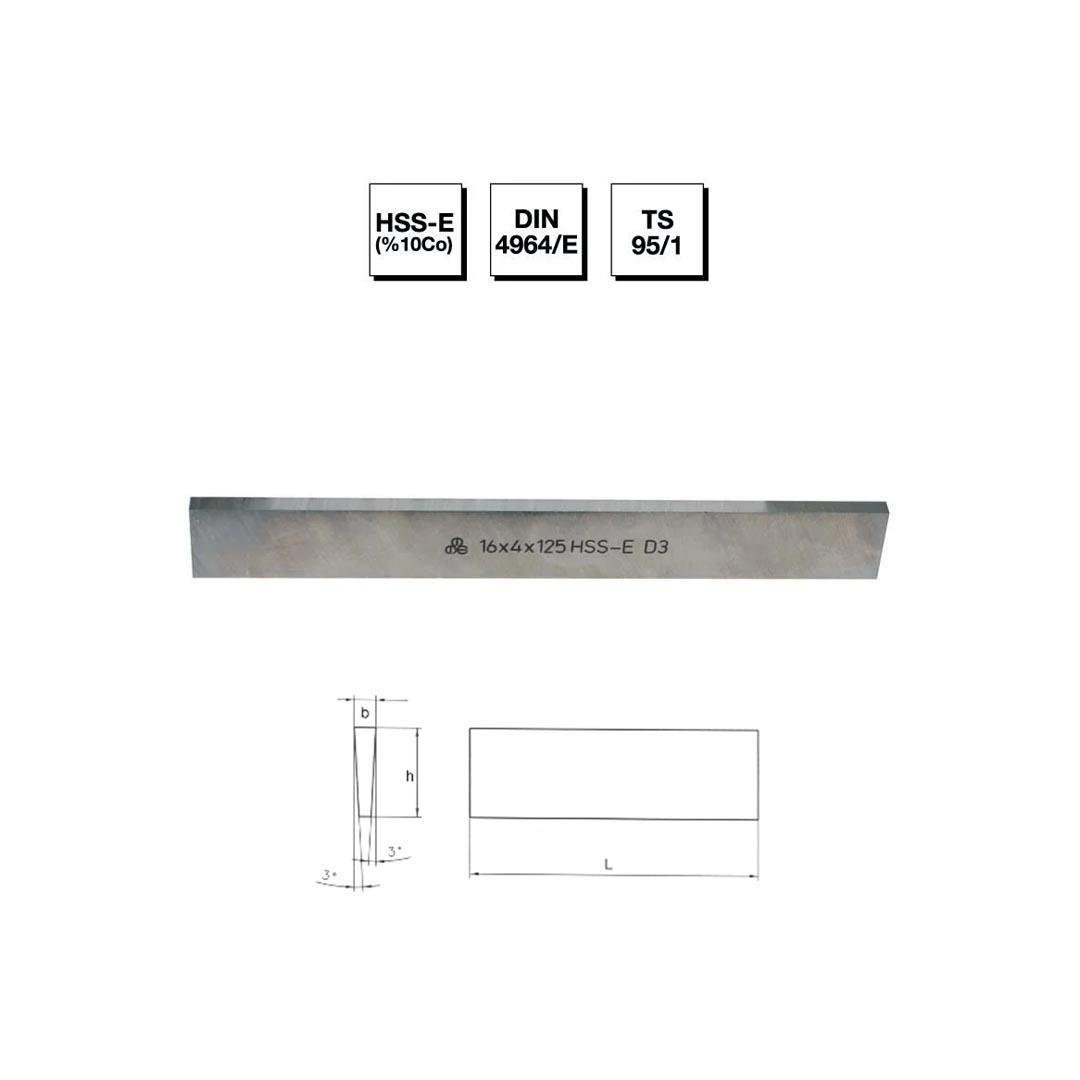 MTE Makina Takım 3x12x160 mm HSS - E (%10Co) DIN 4964/E Trapez Kesitli Torna Kalemi - Metrik ...
