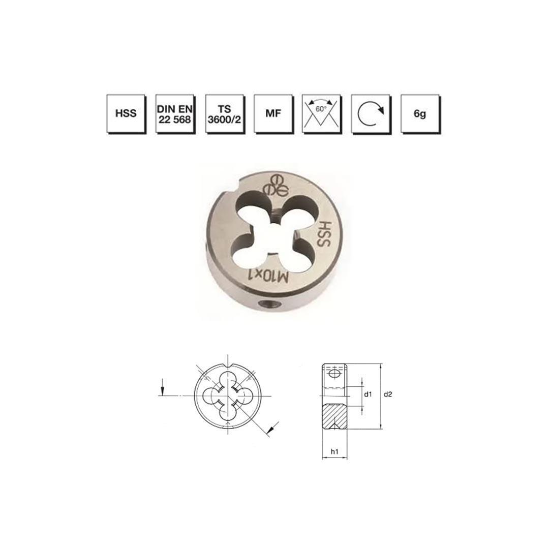 MTE Makina Takım M16x1.5 HSS DIN EN 22 568 Metrik İnce Vidalı Pafta Lokması - B00110031606 Fiyatı