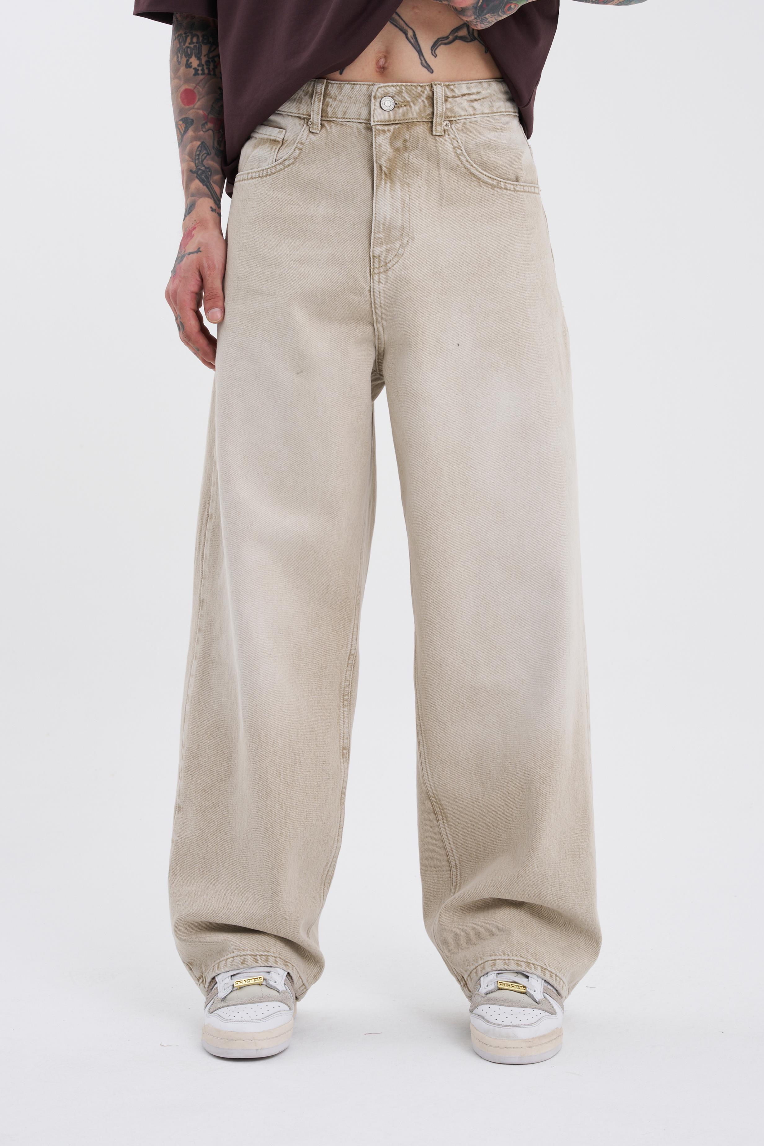Erkek Oversize Baggy Jean BEIGE | Machinist