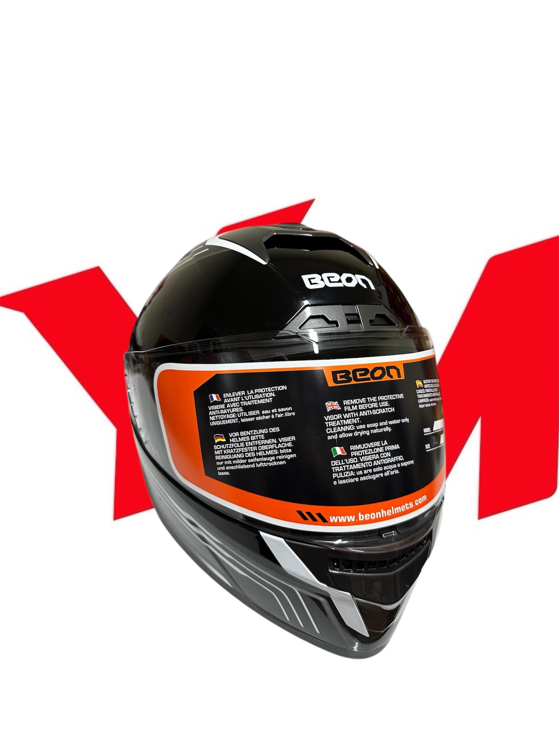 Beon B507 Full Face Kask Siyah Gri Xl