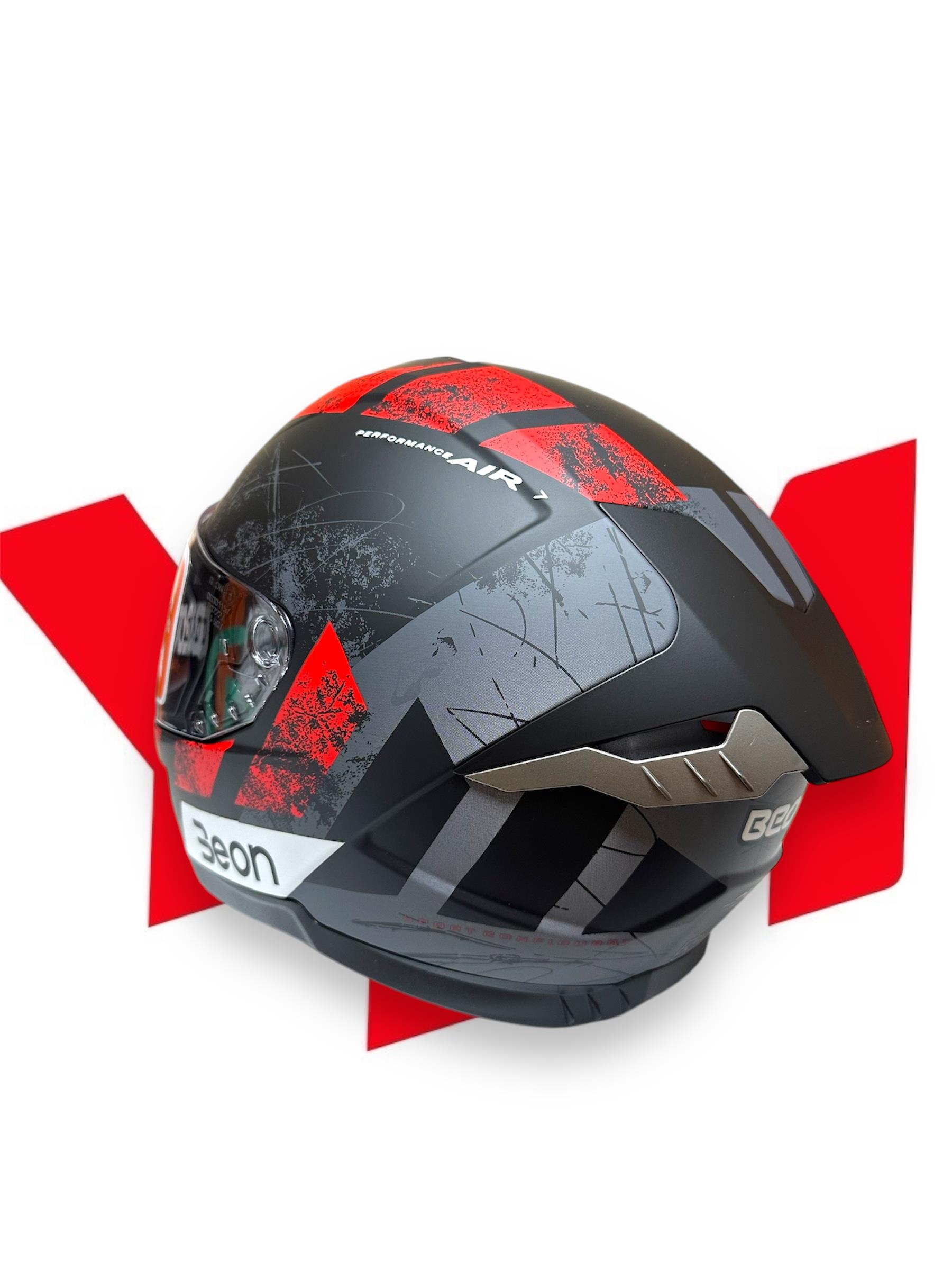 Beon B507 Full Face Kask Siyah Kırmızı Gri XL