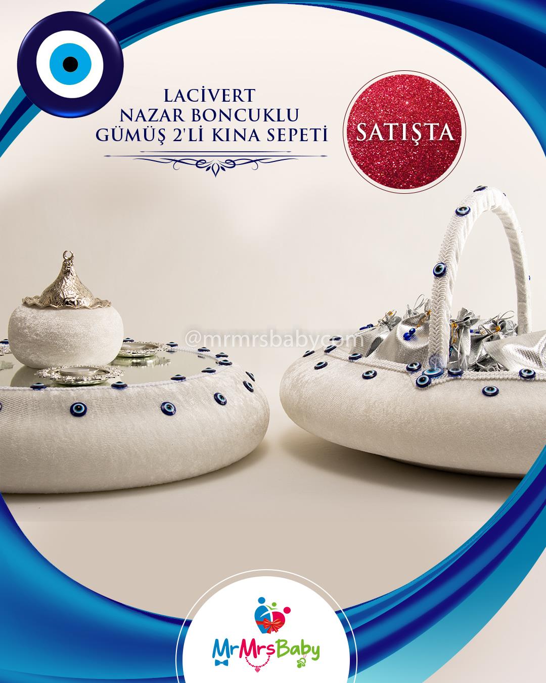 Nazar Boncuklu Lacivert Sünnet Kına Seti I MrMrsBaby