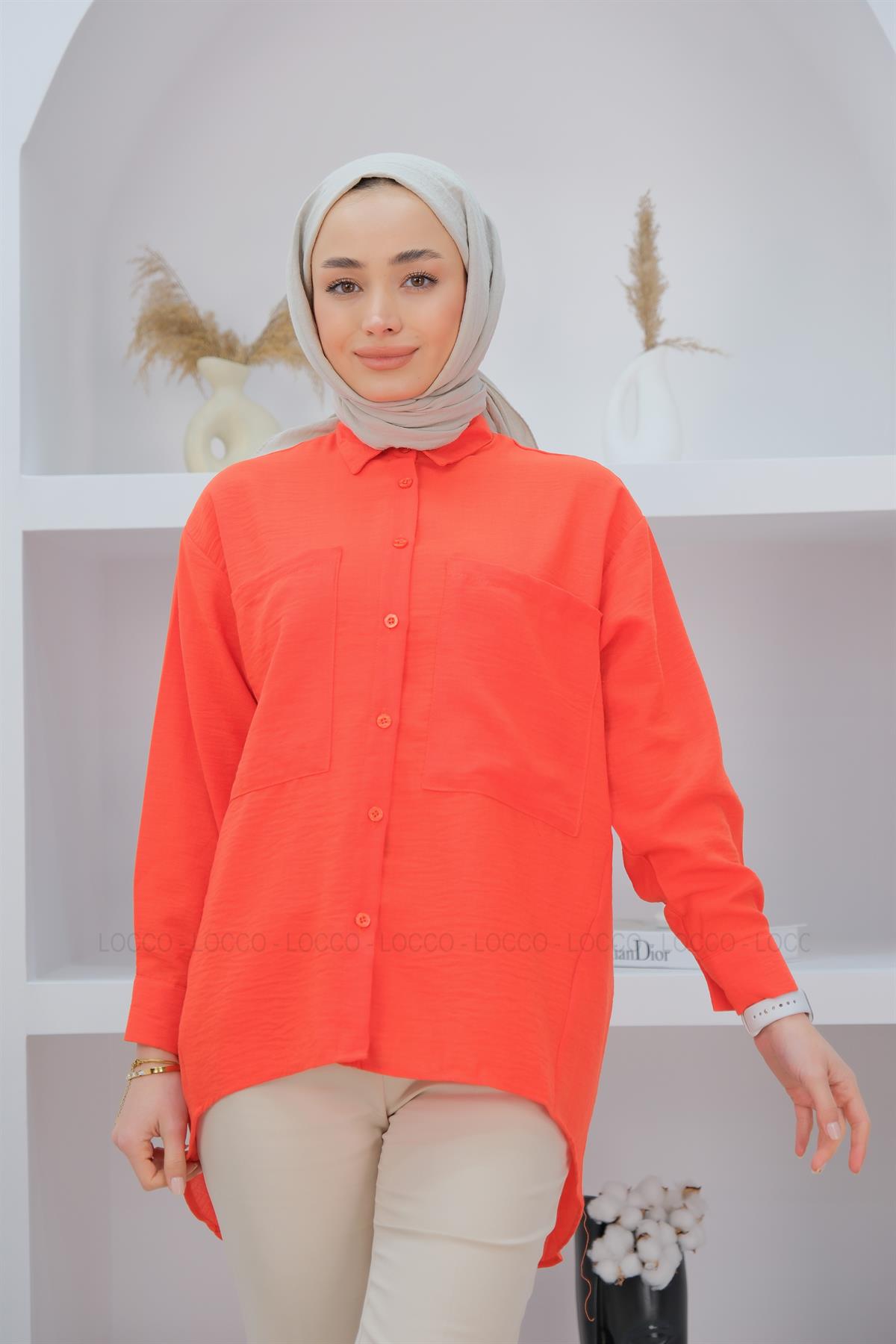 CIFT CEPLI KETEN GOMLEK NAR CICEGI