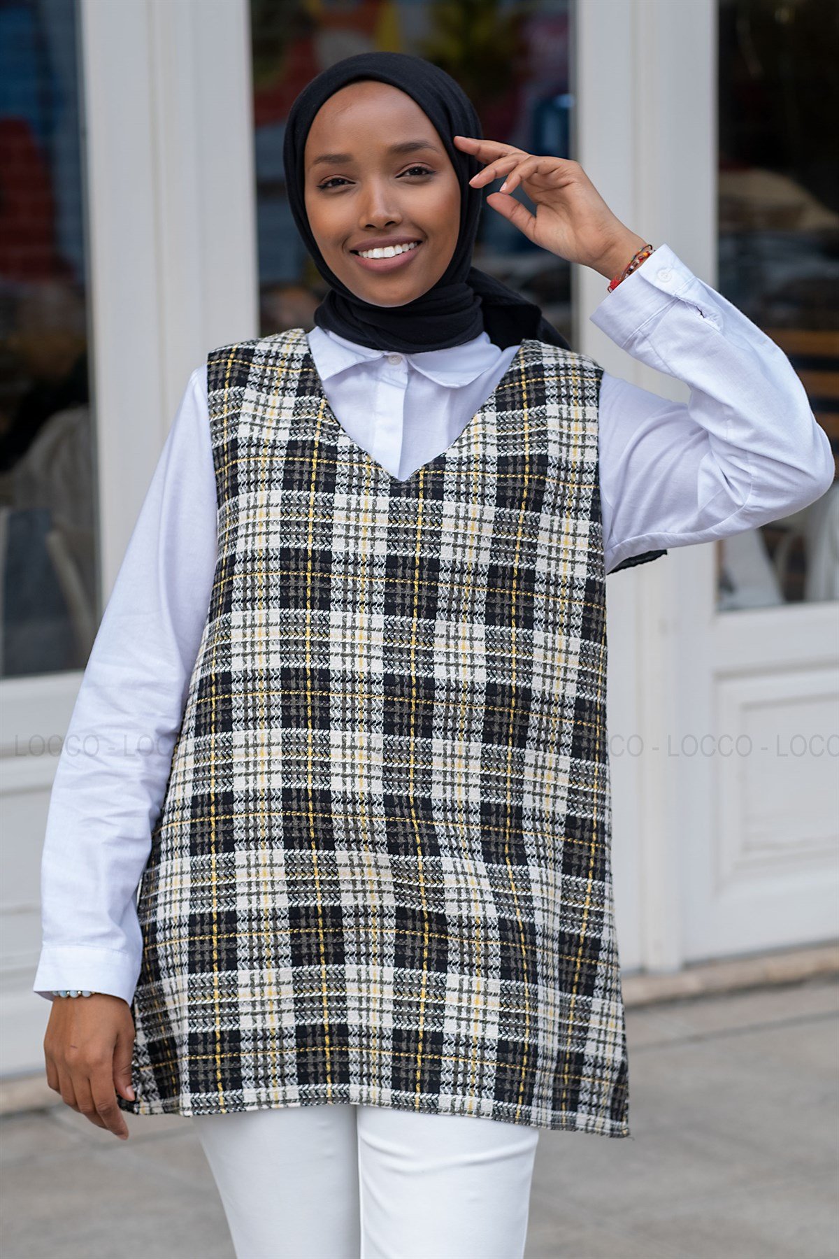 EKOSE DESEN SUVETER BEYAZ