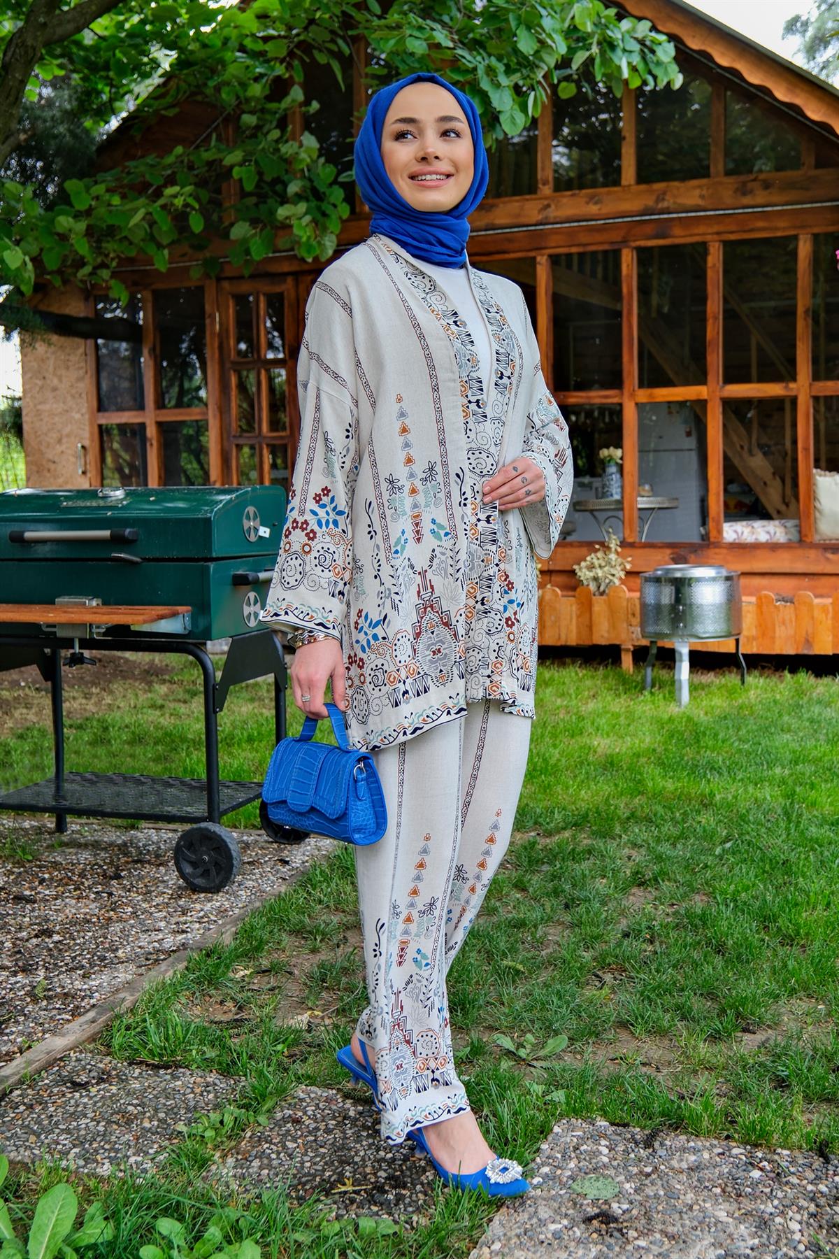 KIMONO DETAYLI TAKIM TAS-MAVI