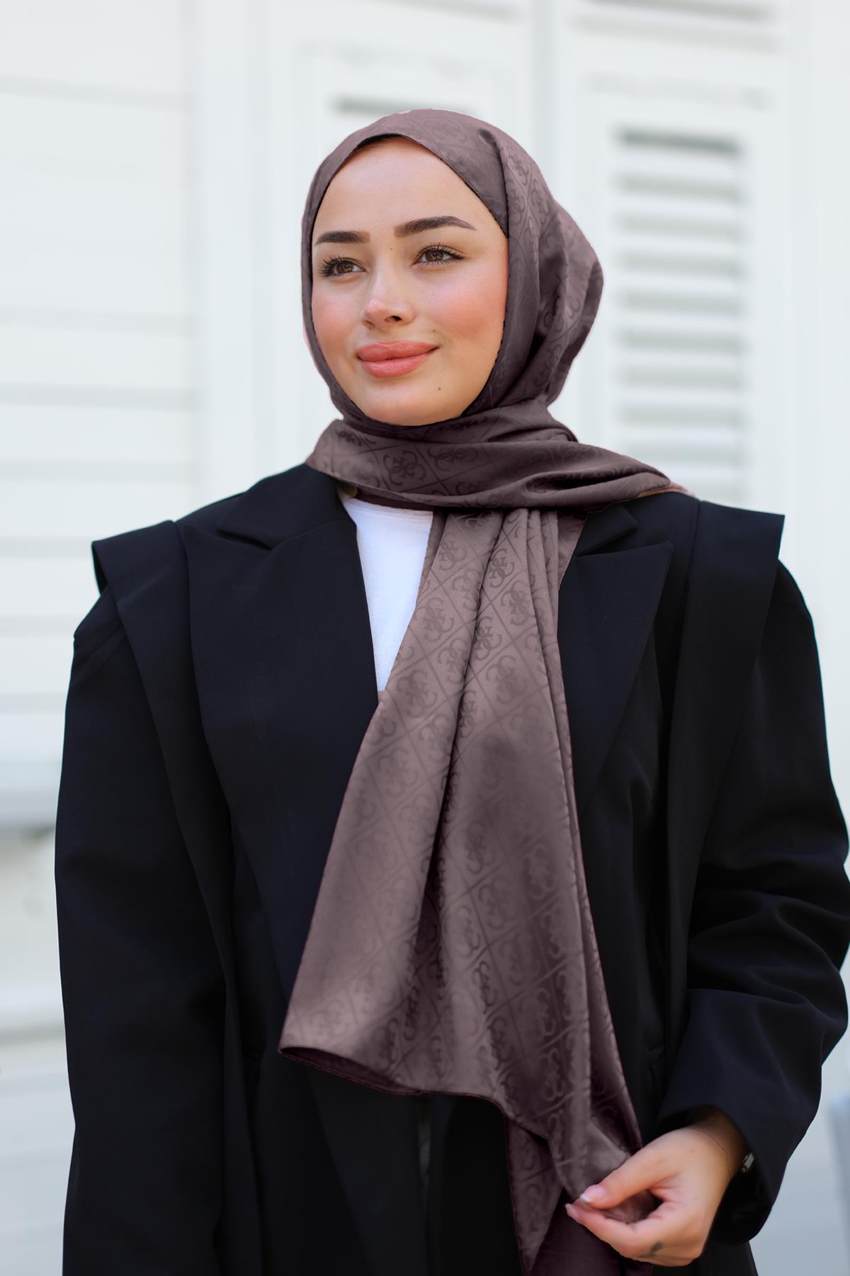 Monogram Jakar Şal Koyu Vizon