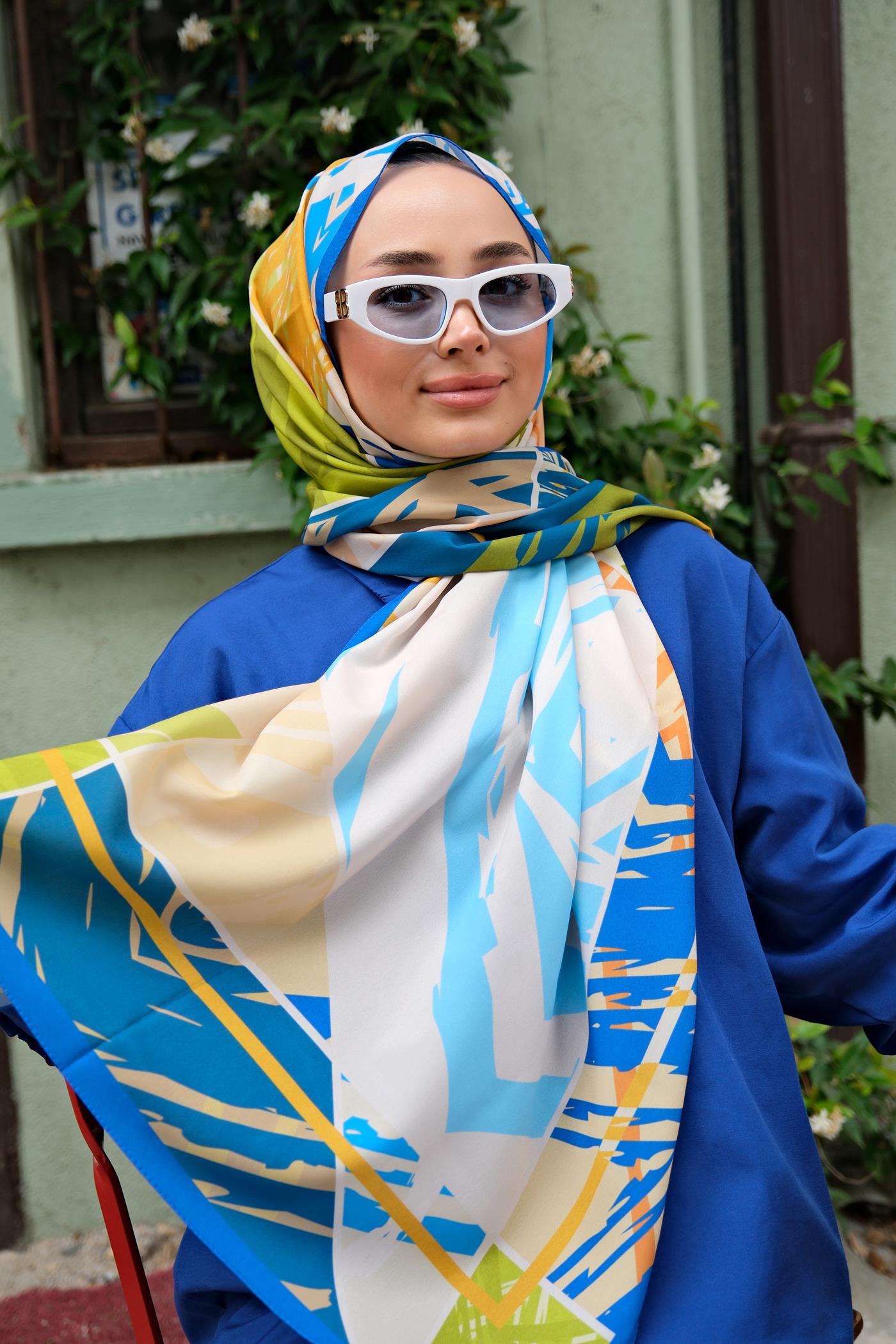 Sekil Desenli Şal YESIL