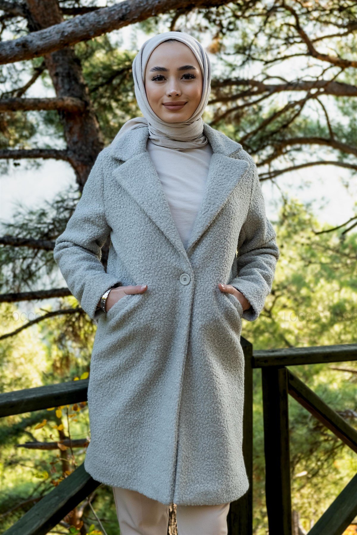 TEK DUGMELI KECE KABAN MINT YESILI