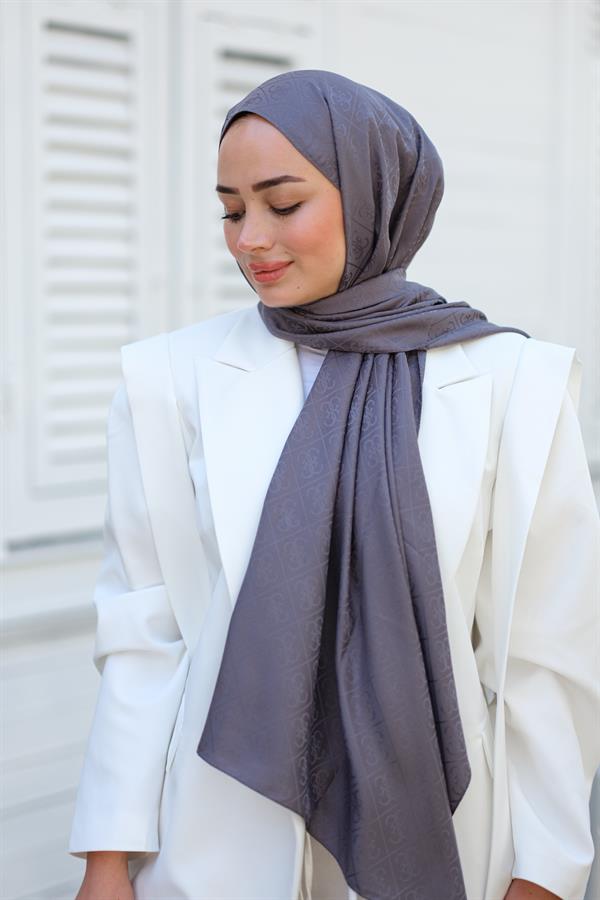 Monogram Şal Antrasit