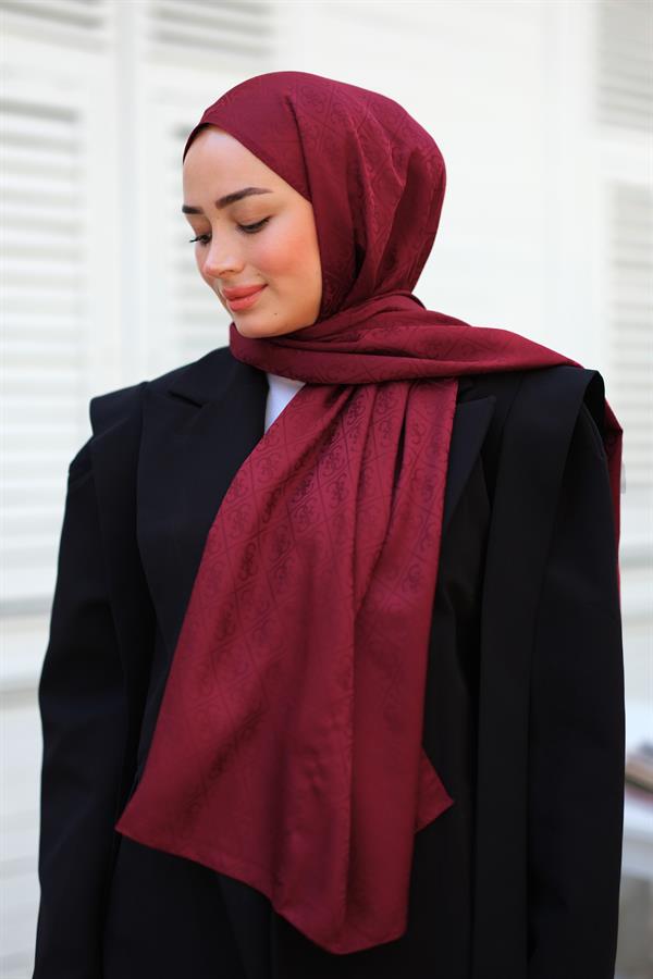 Monogram Jakar Şal Bordo