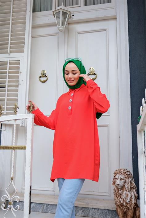 ONU TAS DETAYLI TUNIK NAR CICEGI