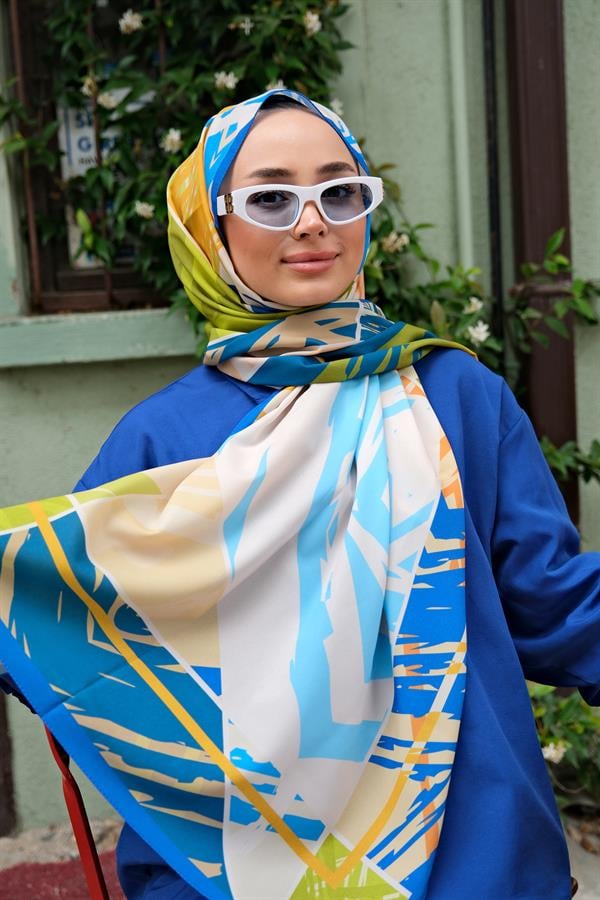 Sekil Desenli Şal YESIL