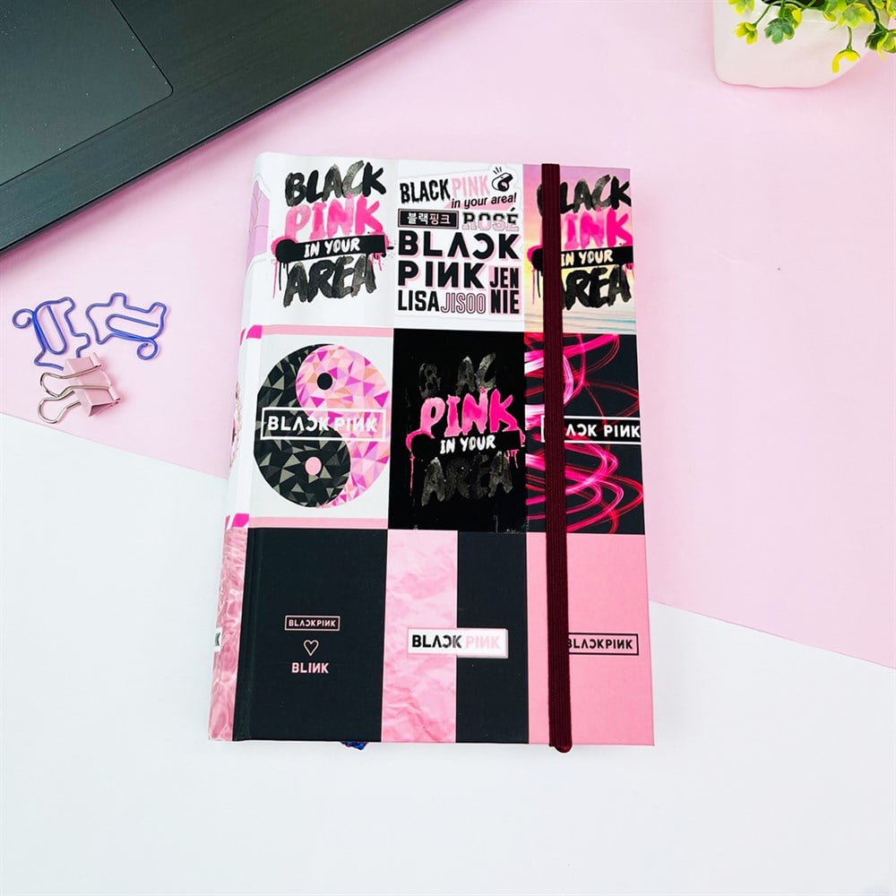 Black Pink Tasarımlı Kalın Kitap Görünümlü Defter