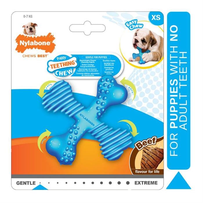 Nylabone Biftek Aromalı Kauçuk Kemik Diş Temizleme Yavru Köpek Oyuncağı ...