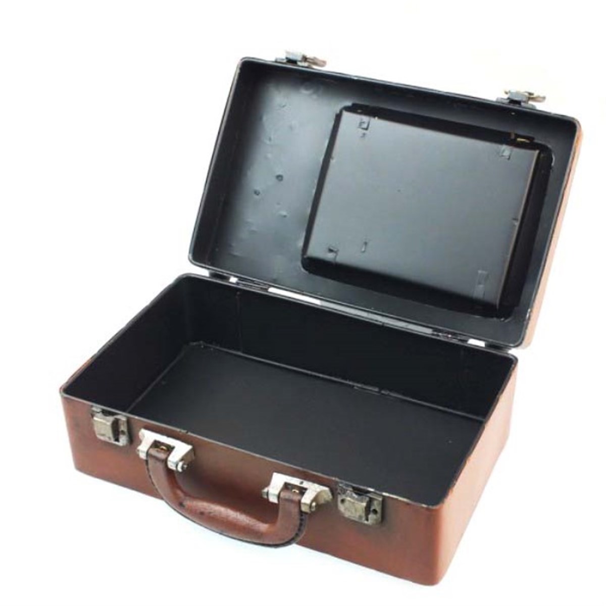 Nostaljik Metal Tv Tasarımlı Bavul Resim Çerçevesi ve Saklama Kutusu