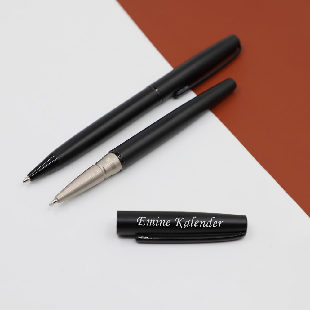 Vogven Marka İsme Özel Mat Roller ve Tükenmez Kalem Seti