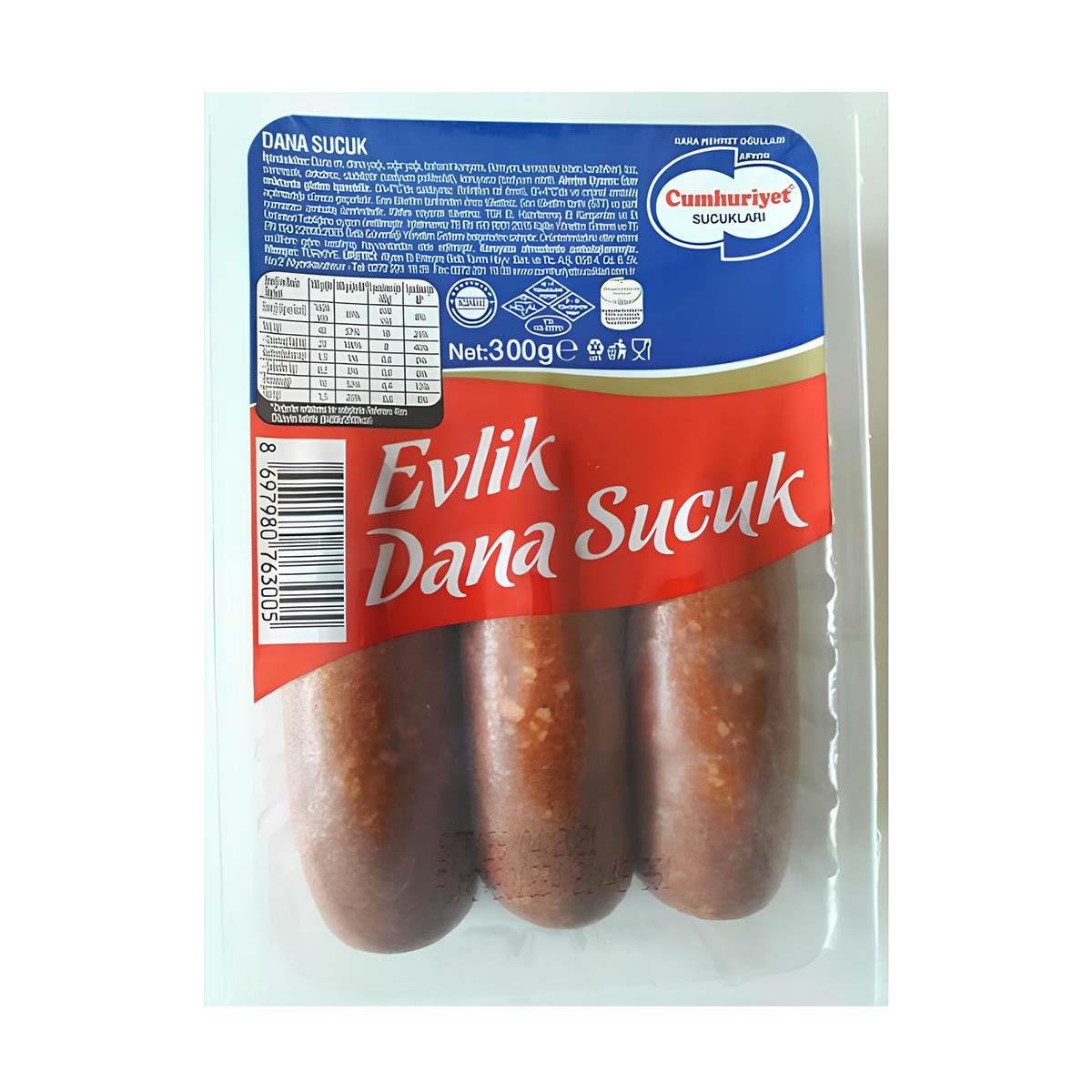 CUMHURİYET EVLİK DANA SUCUK 300 GR