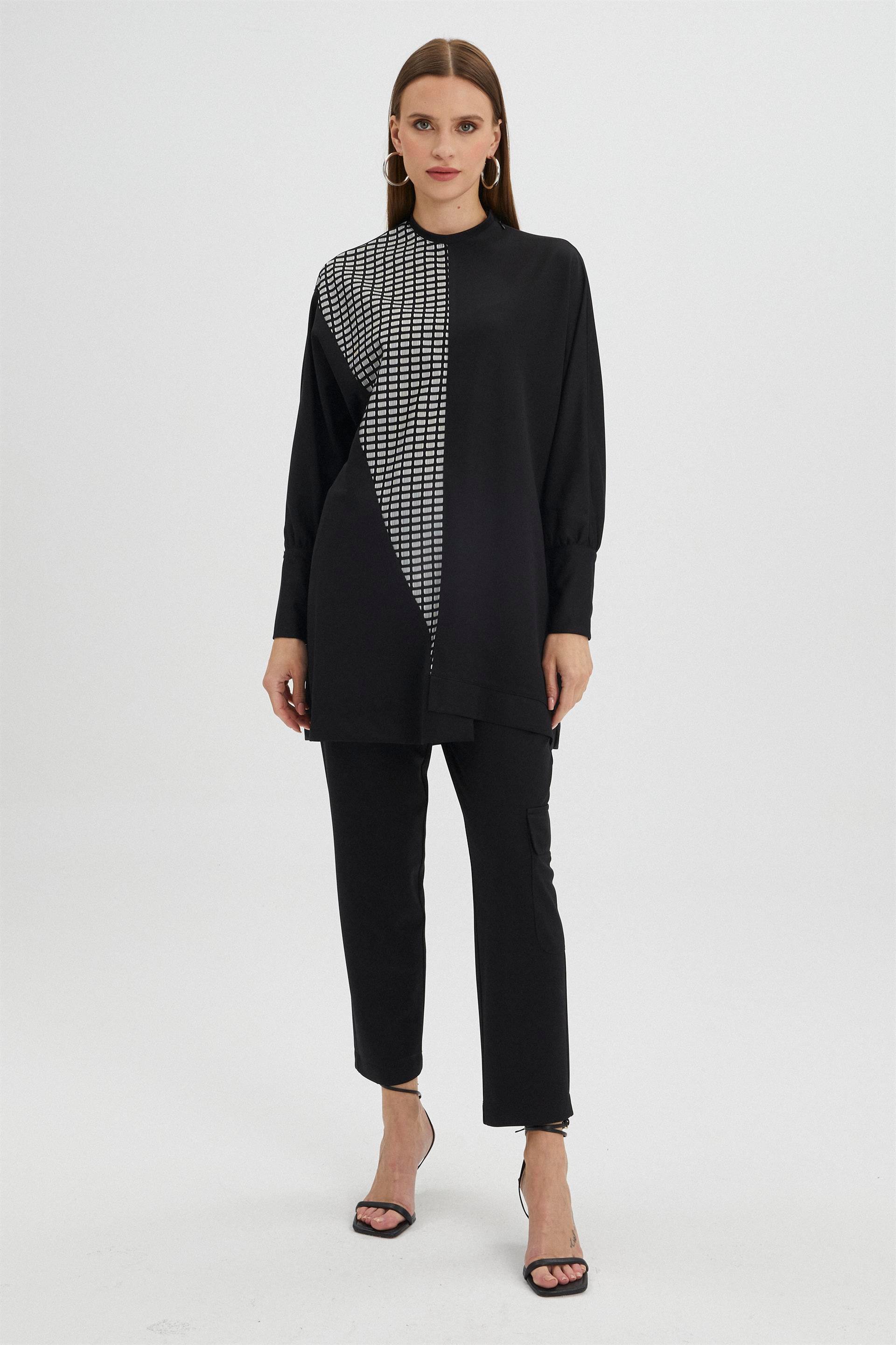 File Detaylı Siyah İkili Takım TK-1161 - Zühre