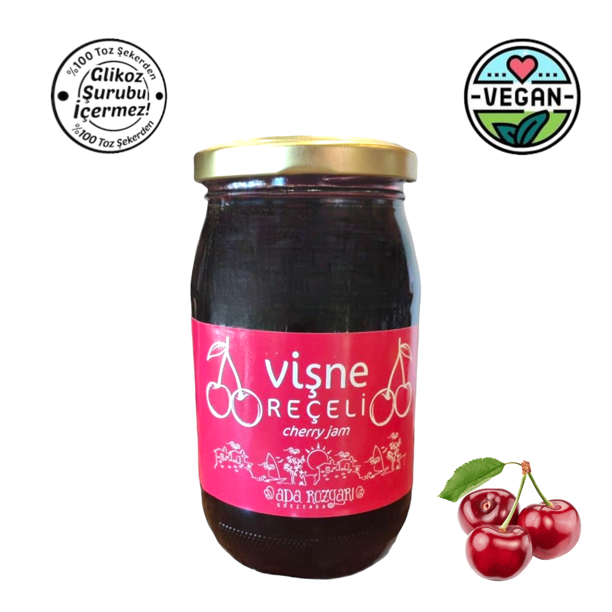 Gökçeada Vişne Reçeli 400 gr. - Ada Rüzgarı