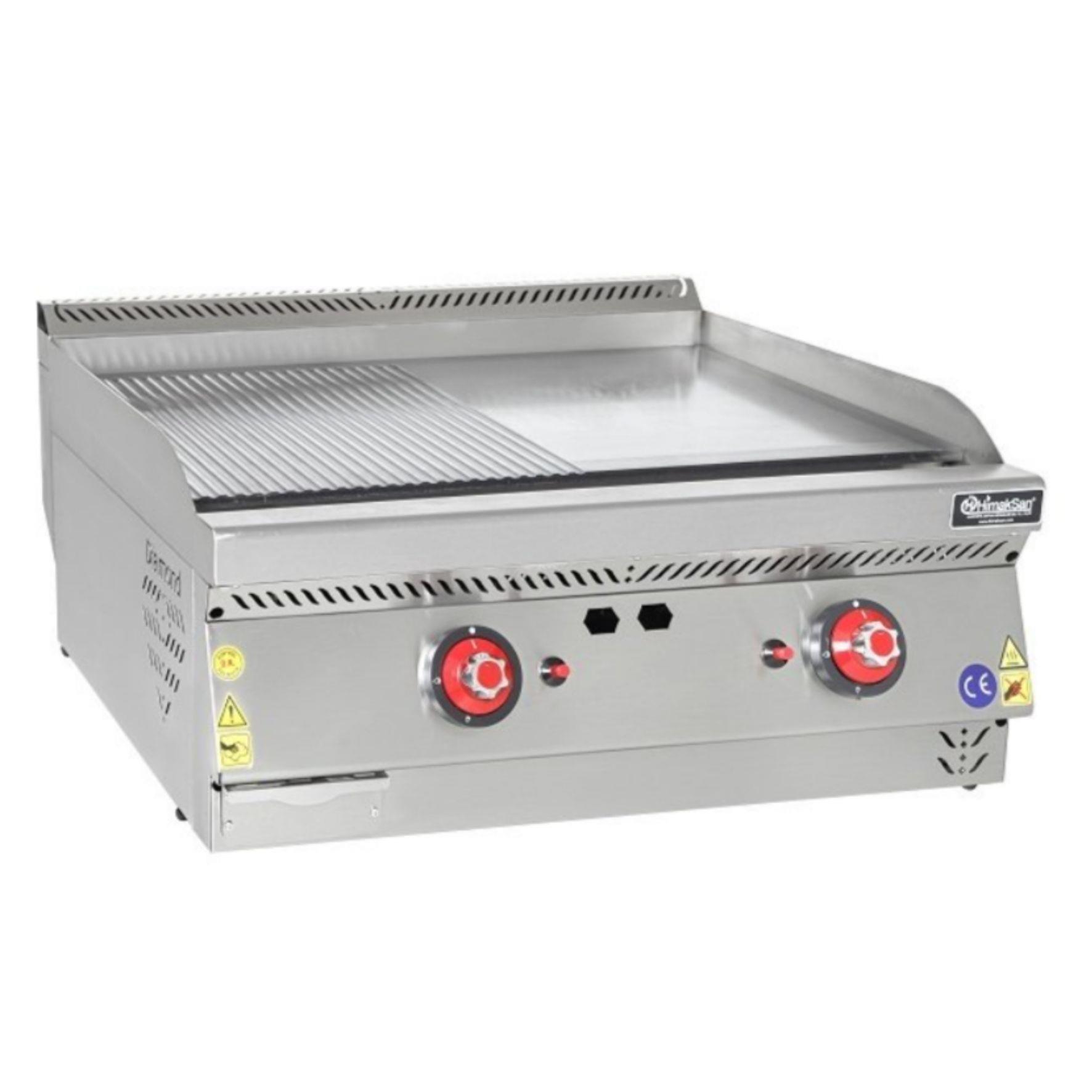 Himaksan Set Üstü Gazlı Pleyt Izgara Yarı Oluklu 80x70x30 cm HMK-PIGN 873