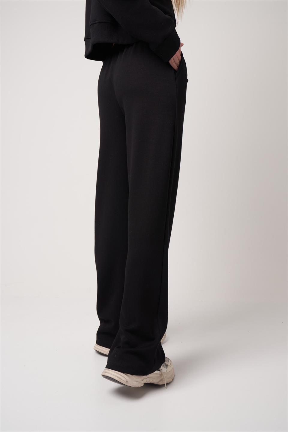 Bol Paça Pantolon Siyah - Ambar