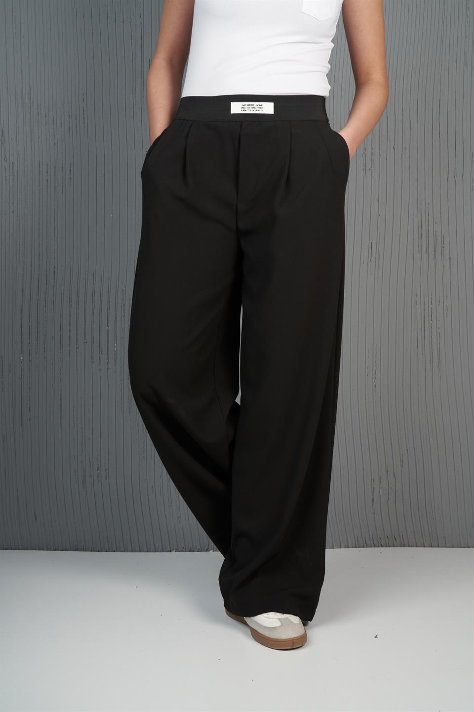 Bol Paça Pantolon Siyah - Ambar