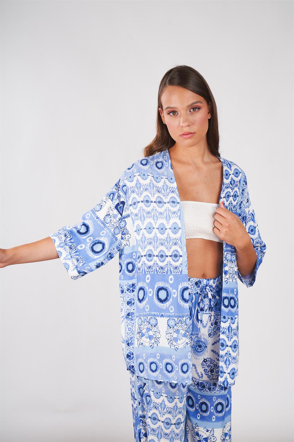 Desenli Kimono - Ambar