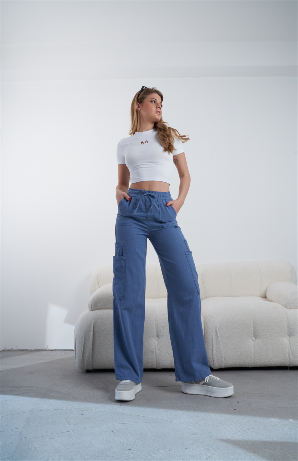 Bol Paça Kargo Pantolon Indigo - Ambar