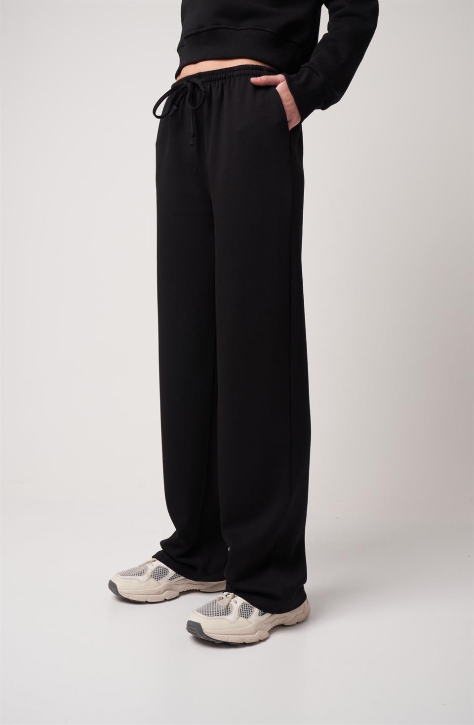 Bol Paça Pantolon Siyah - Ambar