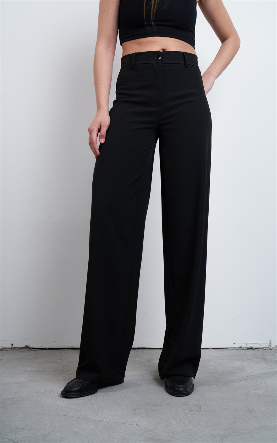 Bol Paça Pantolon Siyah - Ambar