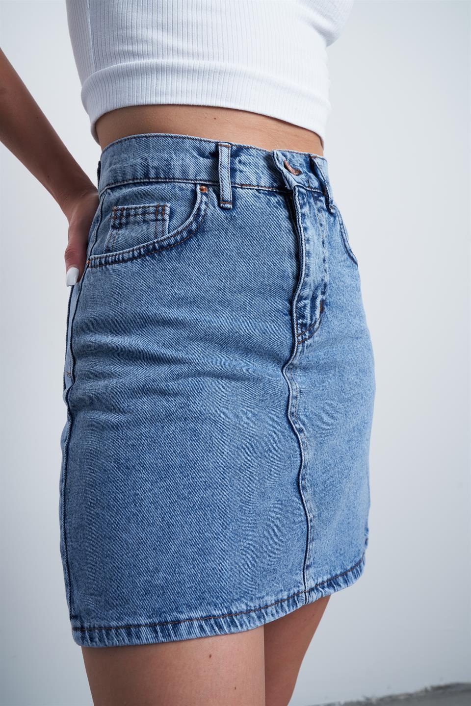 Mini Jean Etek Mavi - Ambar