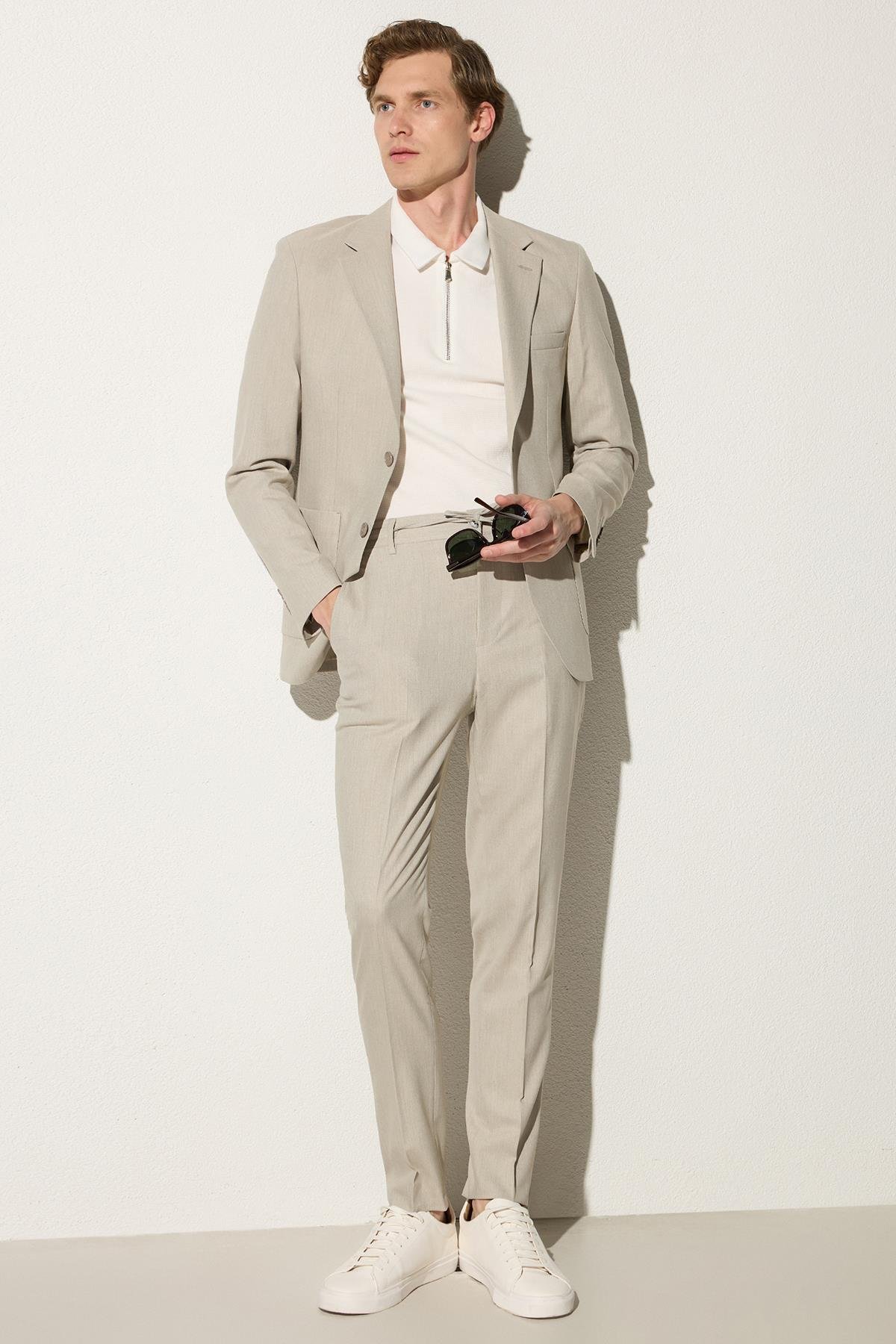 Erkek Regular Fit Likralı Kumaş Takım Elbise - TUDORS