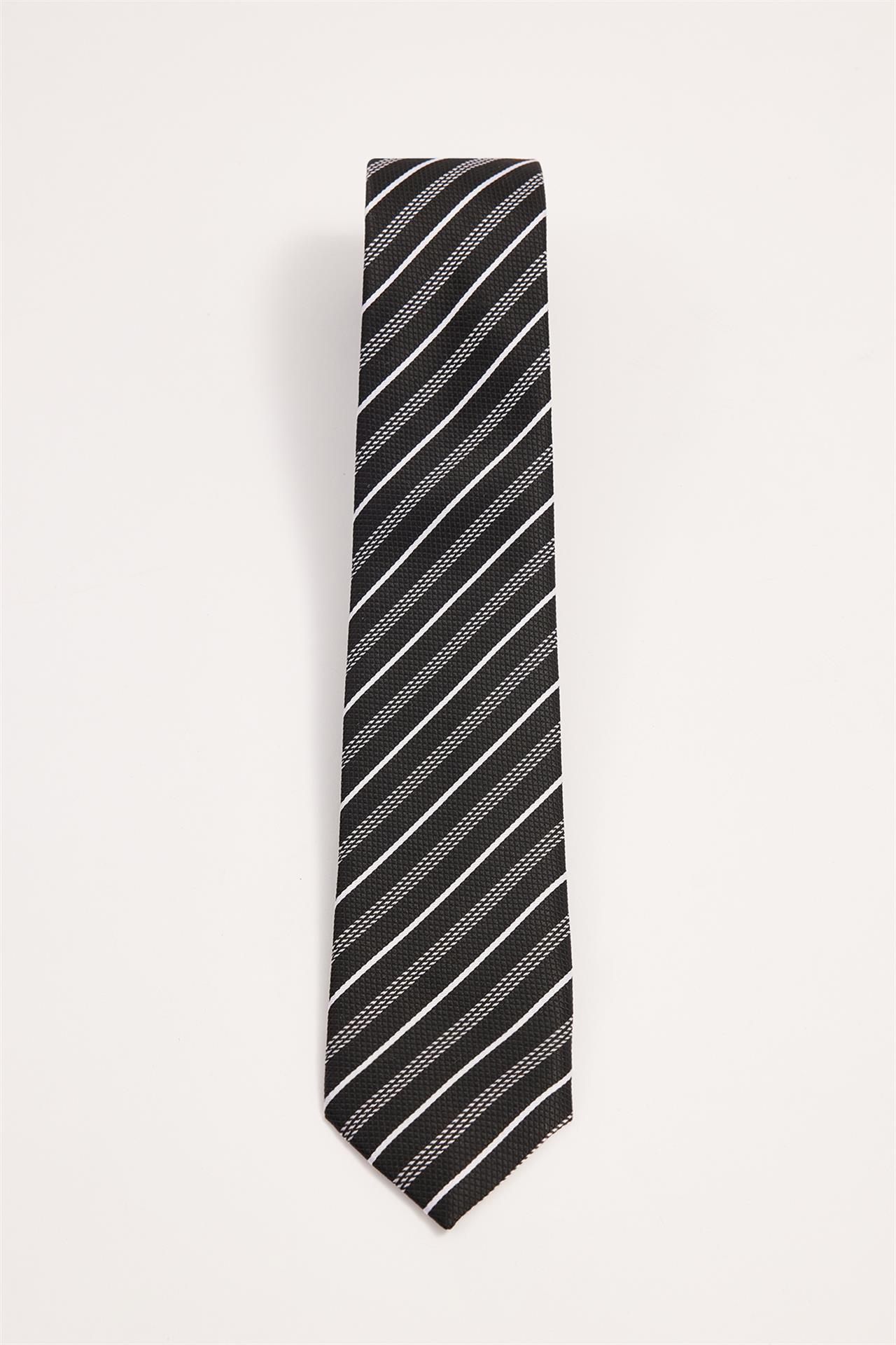 Klasik Cep Mendilli Desenli Kravat - TUDORS