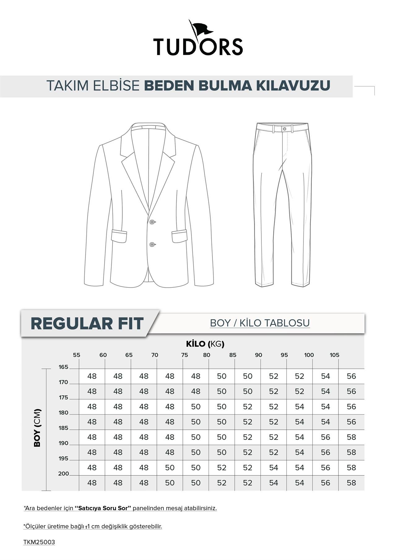 Erkek Regular Fit Mono Yaka Kapaklı Cepli Takım Elbise - TUDORS