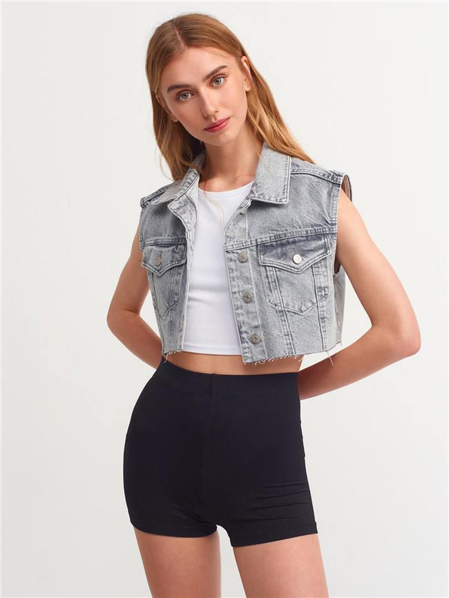 Fitilli Şort Tayt Siyah Coral