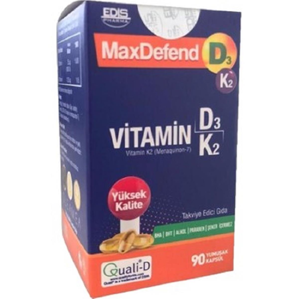 Maxdefend D3 K2 90 Kapsül DepoEczanem.com | Dermokozmetik Cilt & Vücut ...