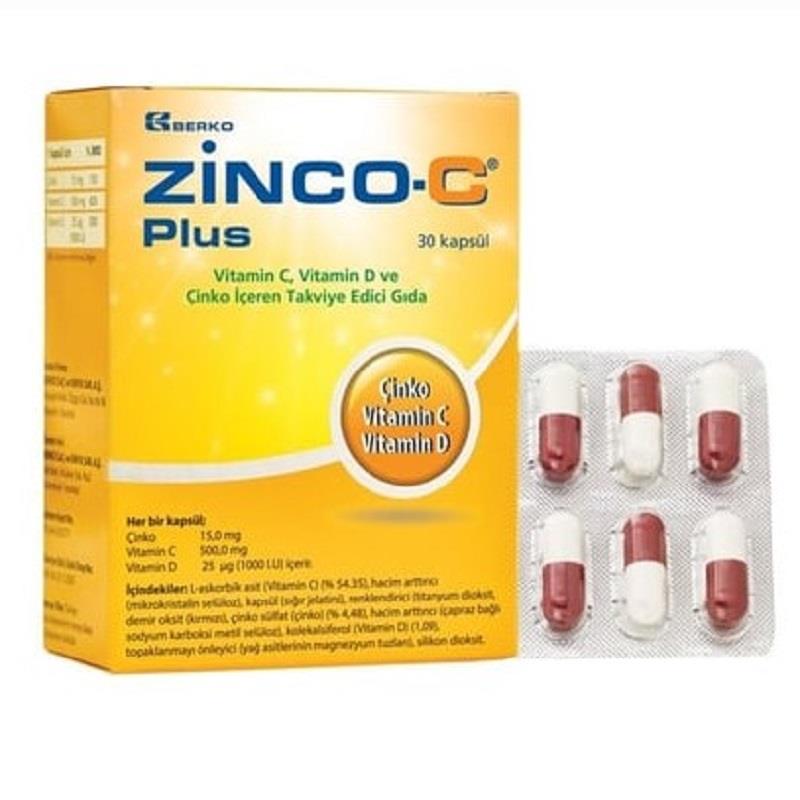 Zinco C Plus 30 Kapsül depoeczanem.com'da