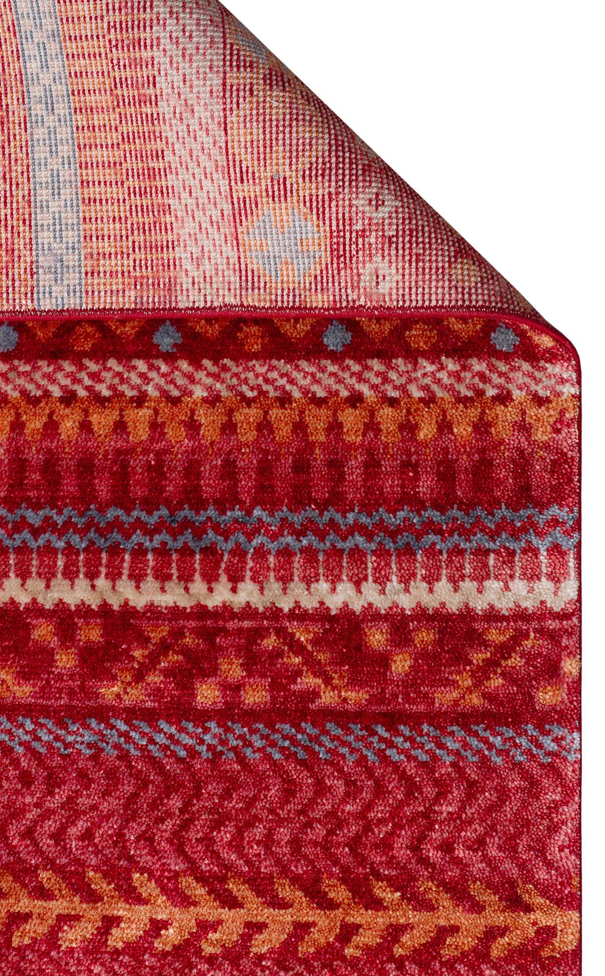 ZARA ZR 19 RED MULTY Otantik Desenli Özel Hav Vermeyen ve Kolay Temizlenebilir Tensel ...