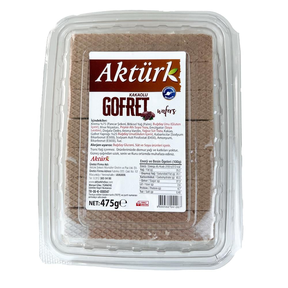 Aktürk Kakaolu Gofret 475 Gr