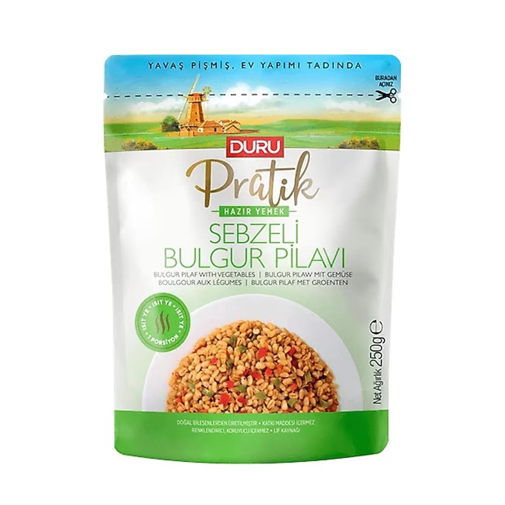Duru Pratik Hazır Yemek Sebzeli Bulgur Pilavı 250 gr Duru Pratik Hazır Yemek Sebzeli Bulgur Pilavı 250 gr