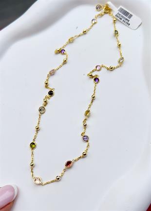 Tiffy Renkli Taşlı Zincir